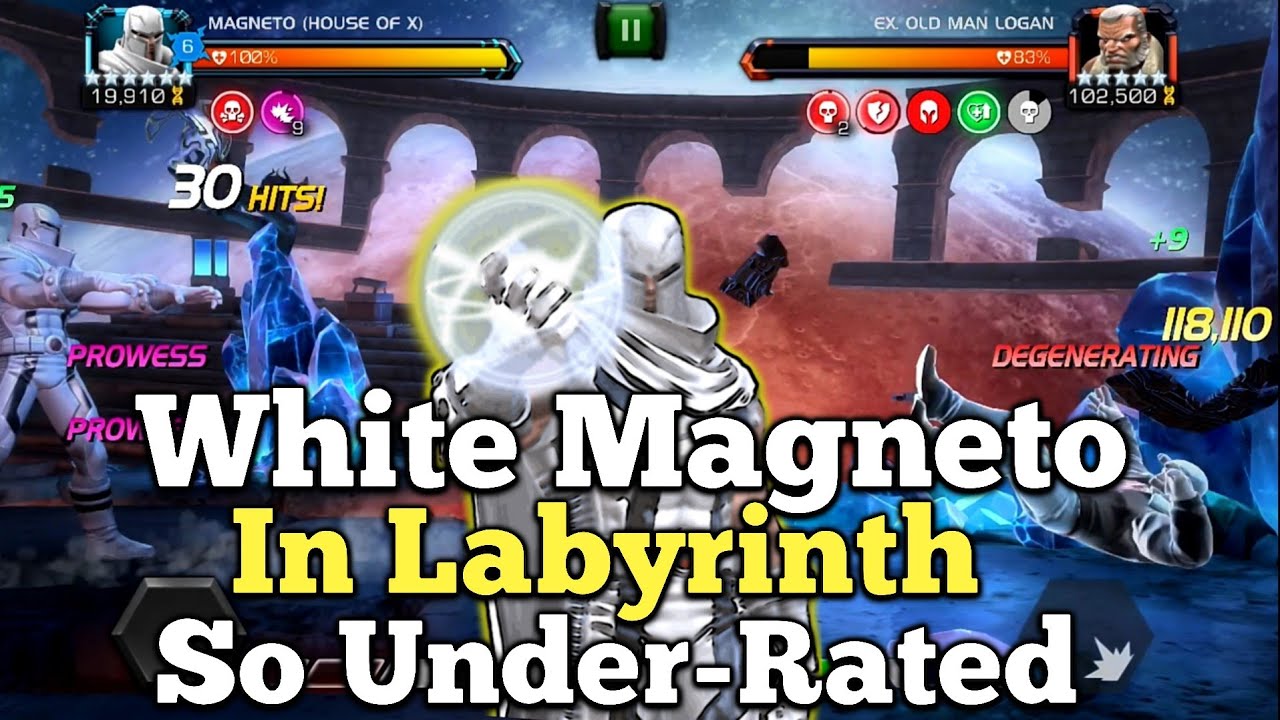 White Magneto Labyrinth Gameplay | Super Under-Rated?! | 6 Star Rank 3 ...