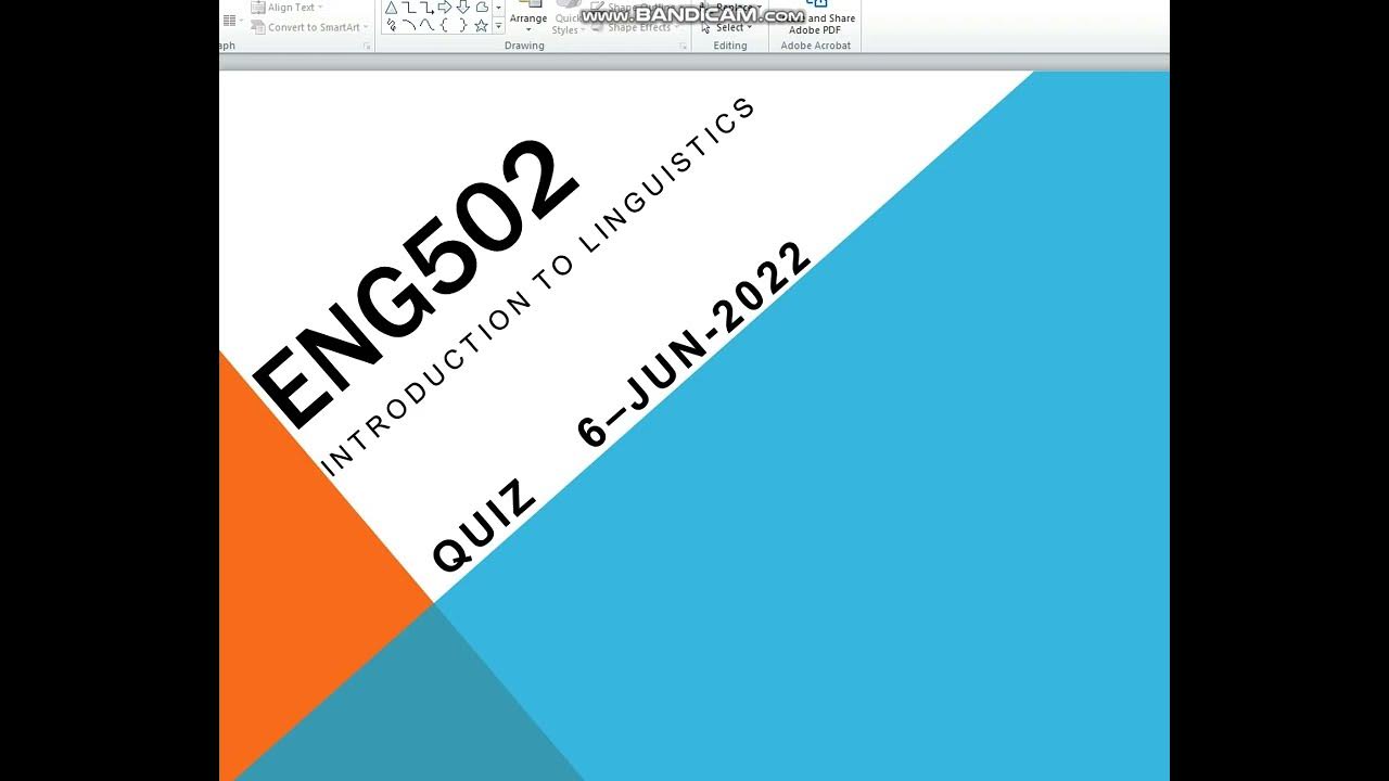 ENG502 Introduction to Linguistics Quiz No 1 Solution - YouTube