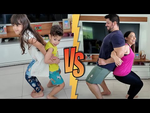 POSES IMPOSSÍVEIS NO DESAFIO DA YOGA - ADULTOS X CRIANÇAS * Hilário!  | Kathy Castricini