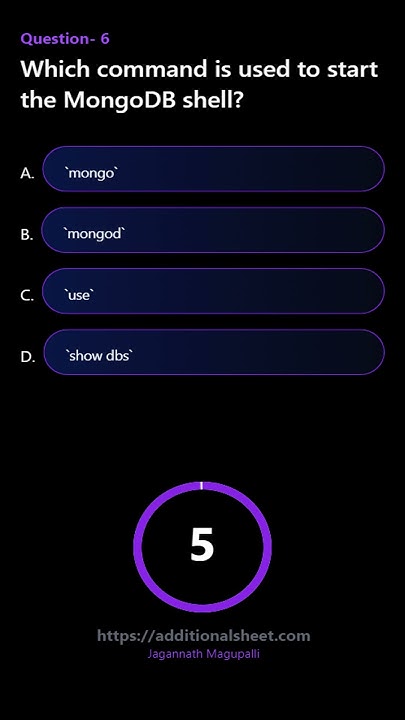 Which command is used to start the MongoDB shell - YouTube
