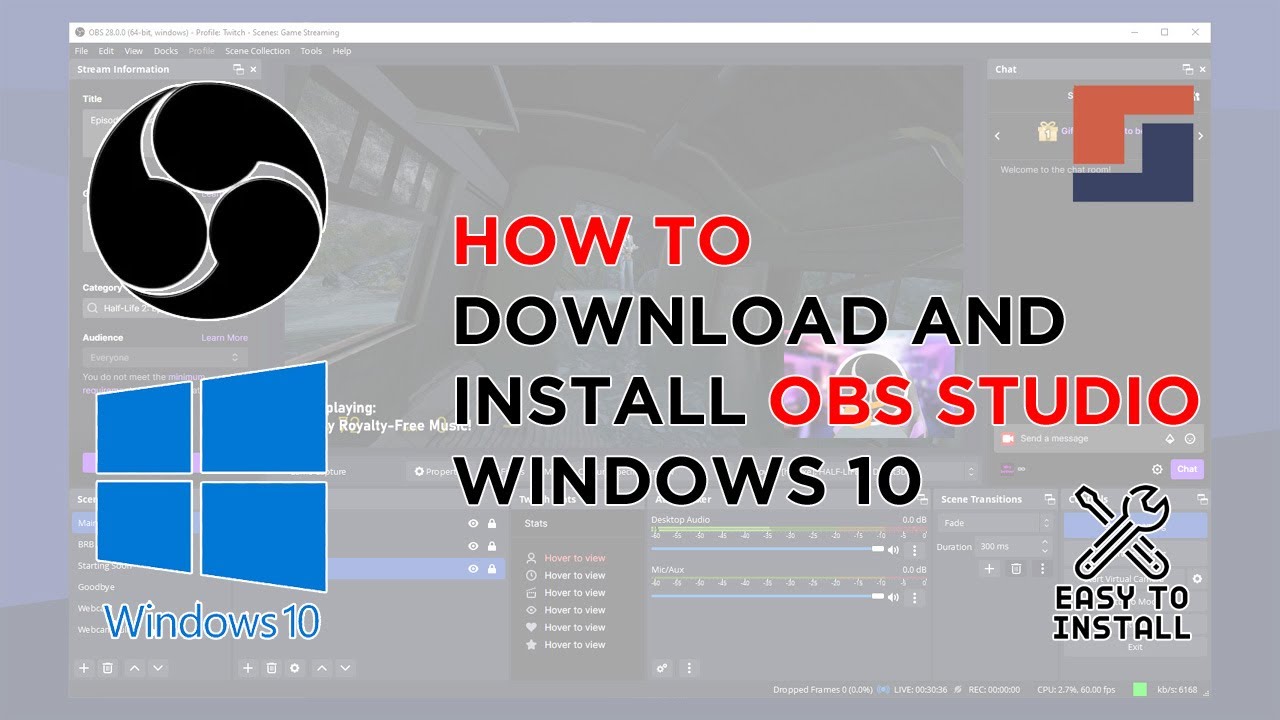 How to download and install OBS Studio East to install OBS Studio - YouTube