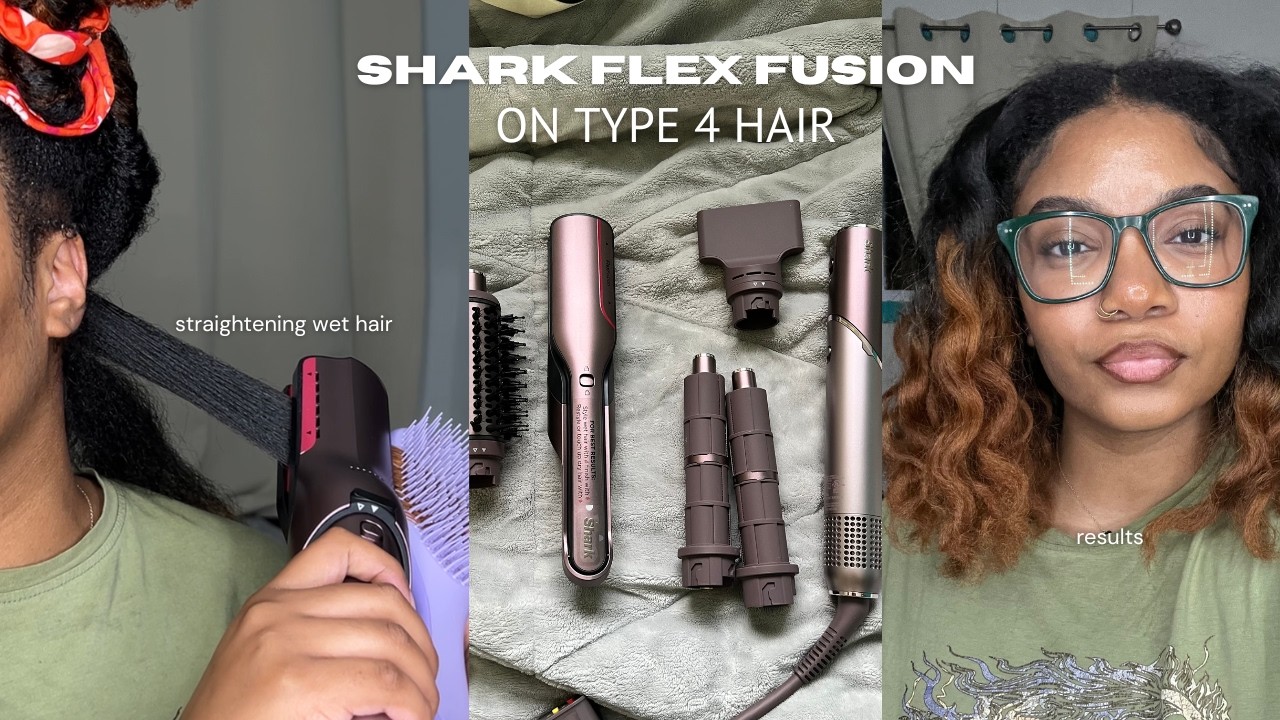 Shark Flex Fusion On Natural Hair With Wet To Dry Straightener - YouTube