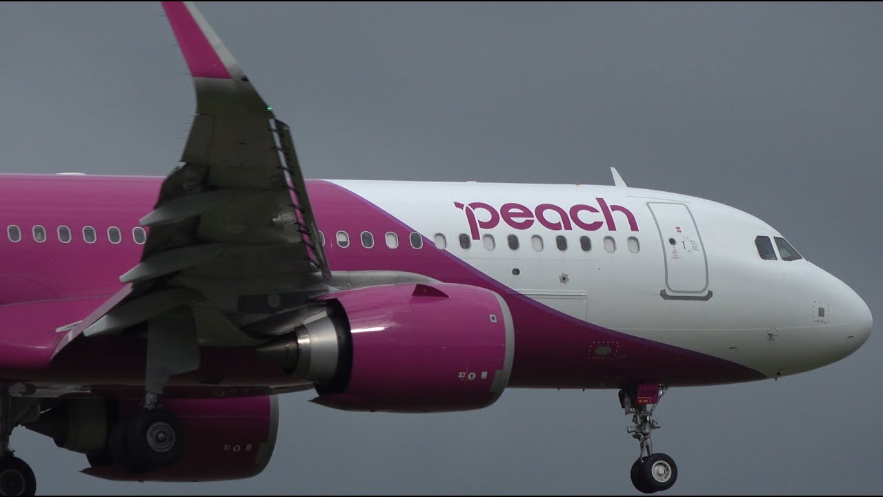 Peach Airbus A320neo JA201P Landing at NRT 16R - YouTube