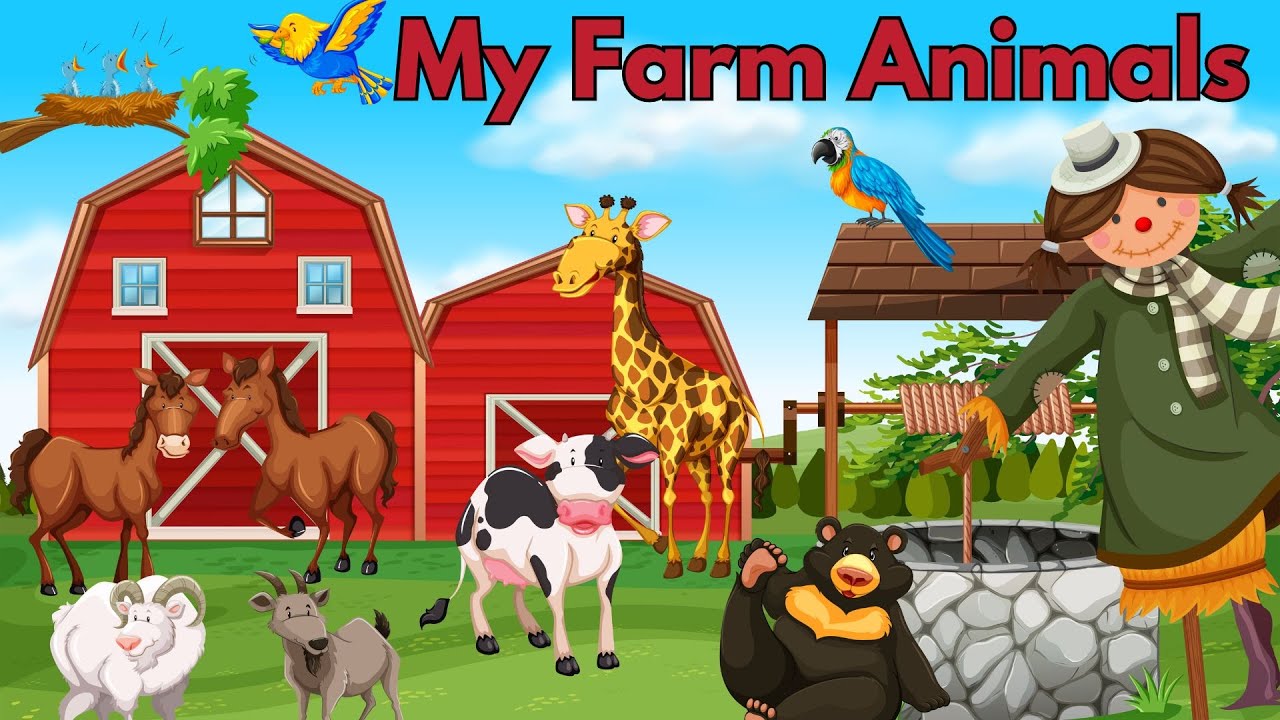 Learn Farm animals for kids |Nursery Rhymes| Farm Animals Names ...