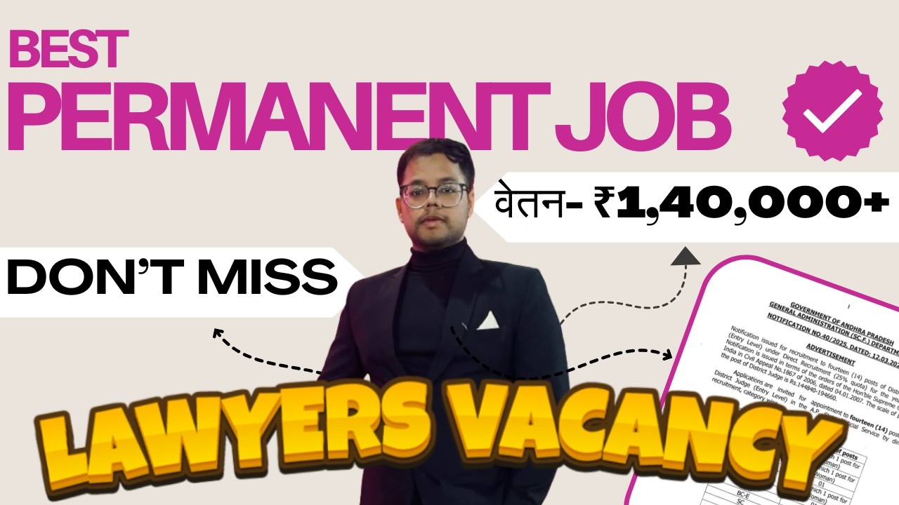 Permanent Vacancy Out 2025 || Permanent LLB JOB - YouTube