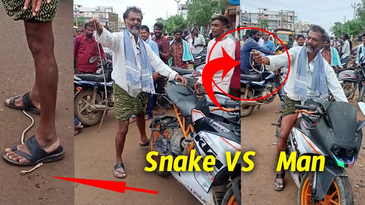 Indian man play with real life snakes | On road Sanke Leg Man Paly With ...
