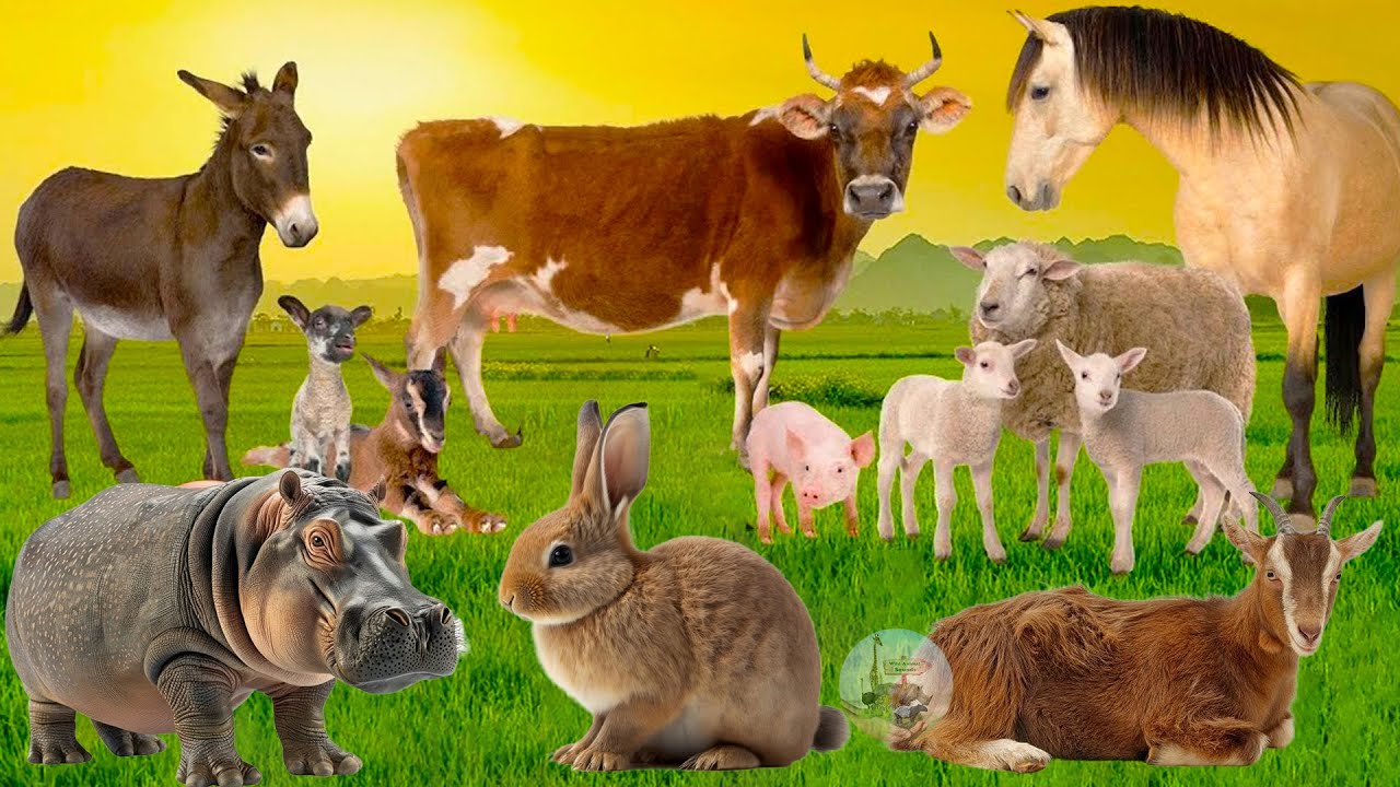 Farm Animal Sounds: Rabbit, Hippopotamus, Sheep, Donkey, Horse, Cow ...