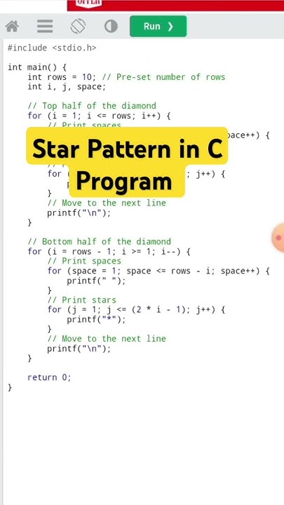 Star Pattern In C Coding Programming Chatgptcoding Programming Clanguage