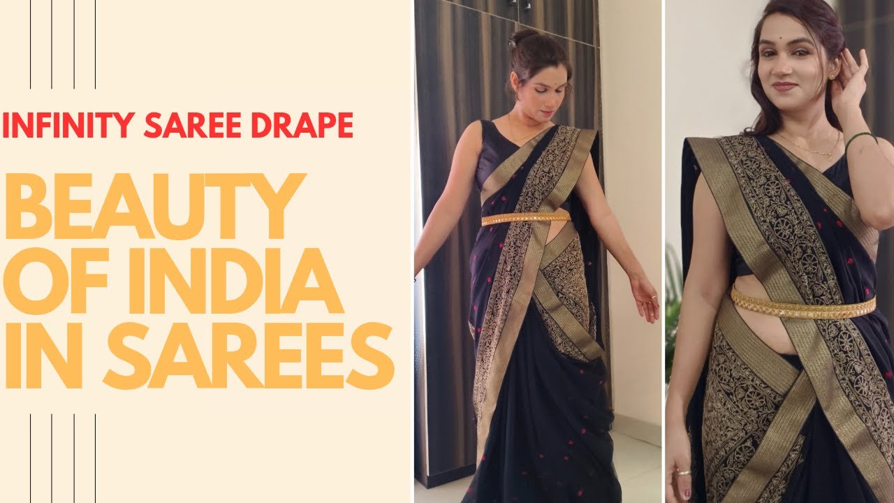 Infinity Saree Draping | Elegant & Modern Saree Style Tutorial / - YouTube
