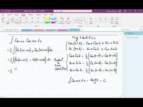 C2-S, Trigonometric Integrals, Product to Sum Cases - YouTube