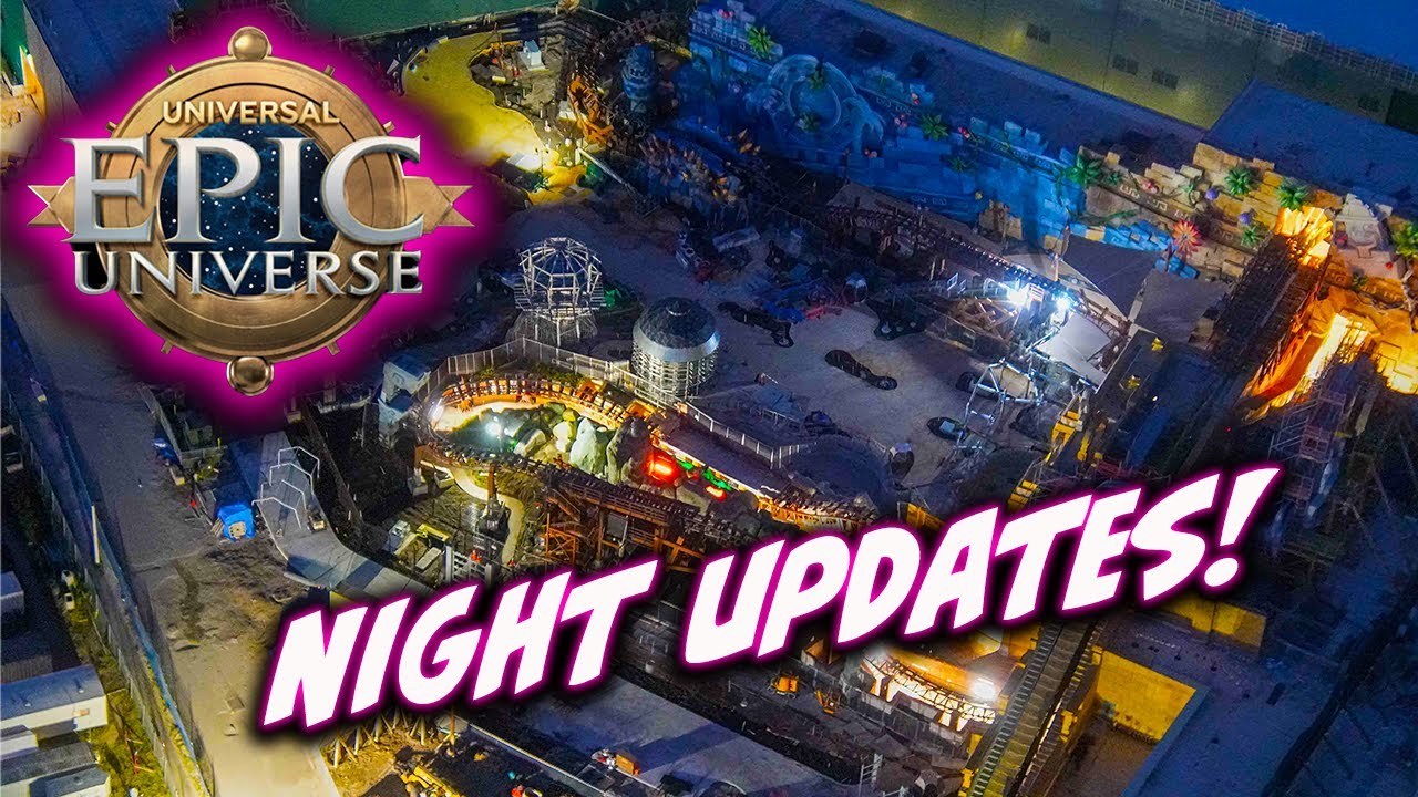 HUGE Epic Universe Construction UPDATES! Night Time Photos! - YouTube