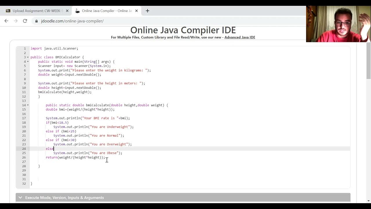 BMI Calculator on JAVA - YouTube