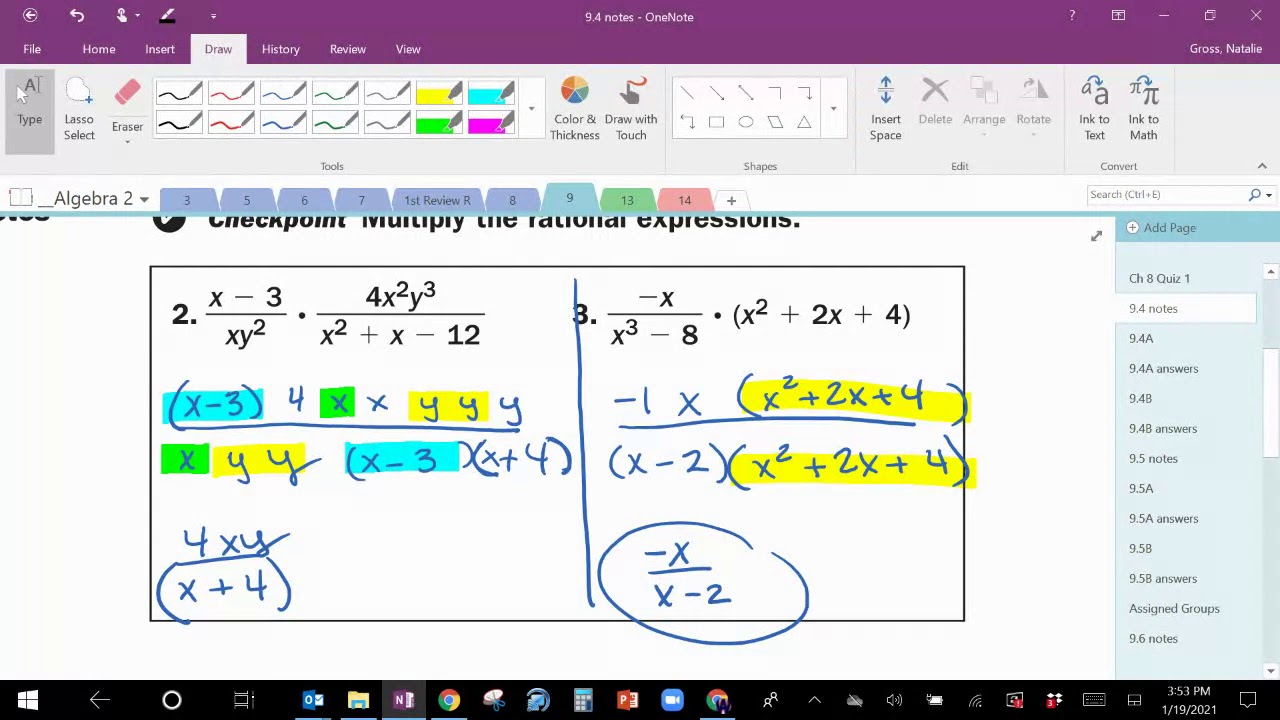 Algebra 2 - Lesson 9.4 - YouTube