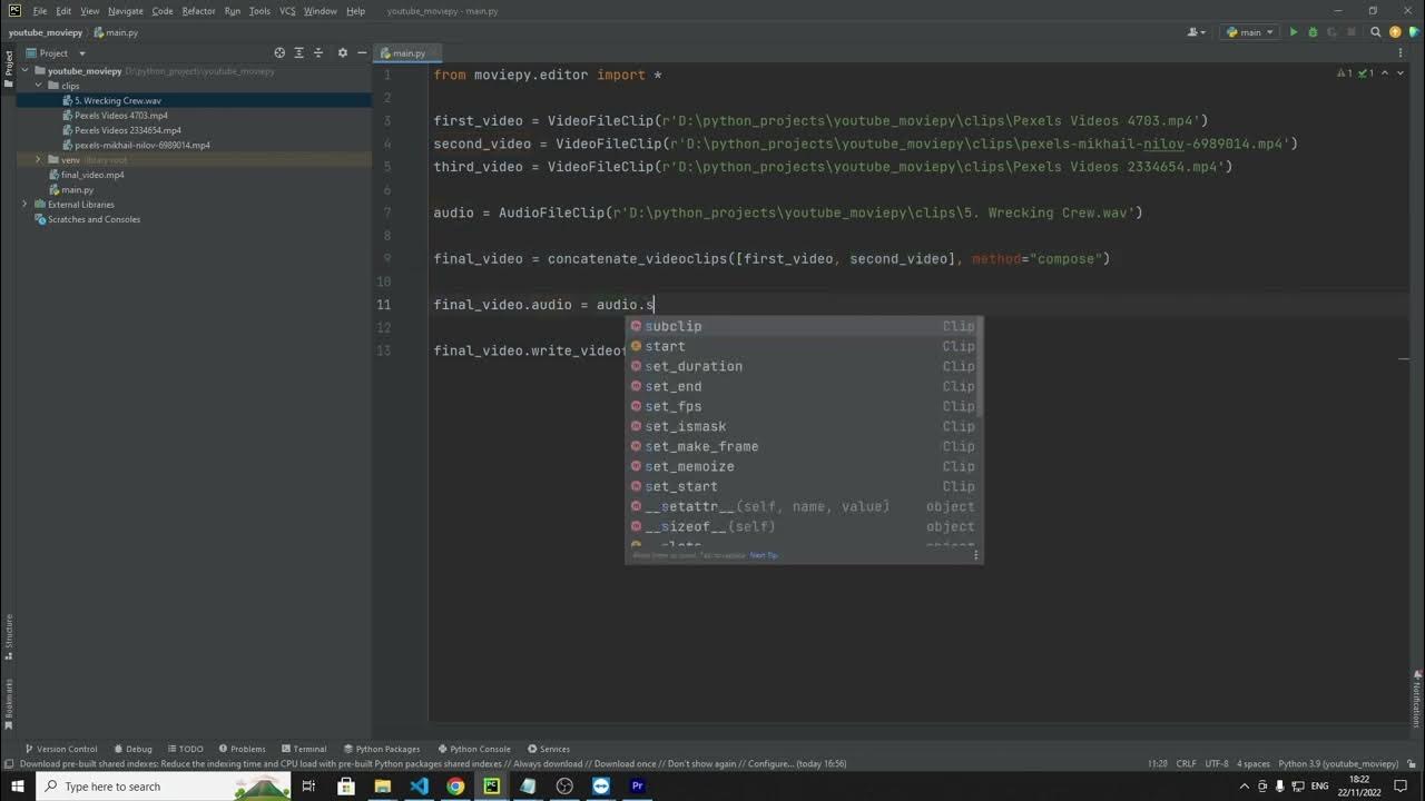 An Introduction to Moviepy - Adding Sound To A Clip - YouTube