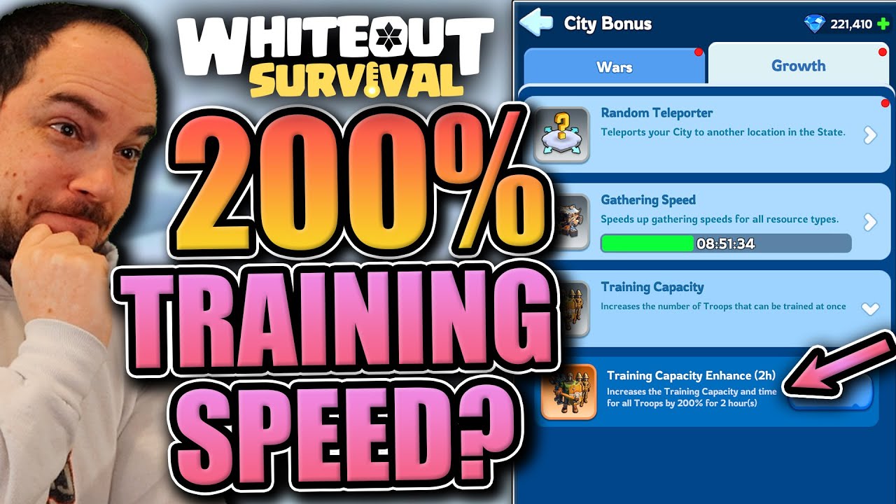 Secret 200% Training Speed Boost? [capacity buff explained] Whiteout ...