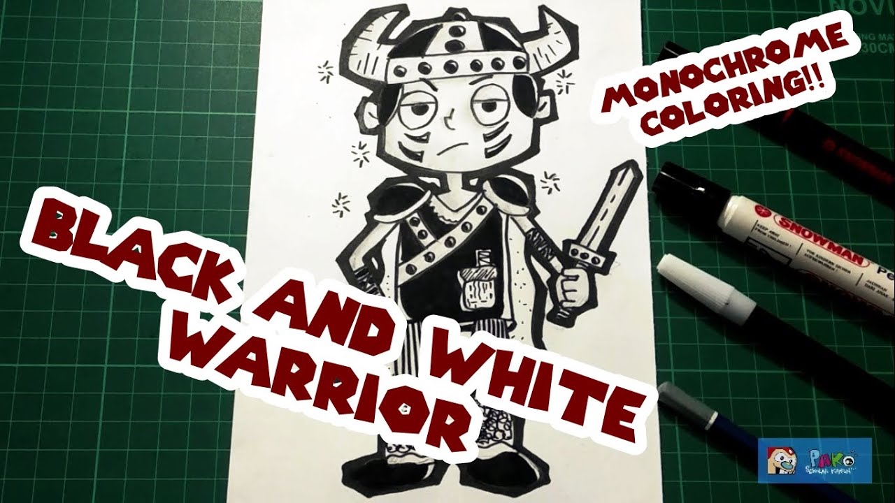 Drawing Black and White for Kids | Warrior - YouTube