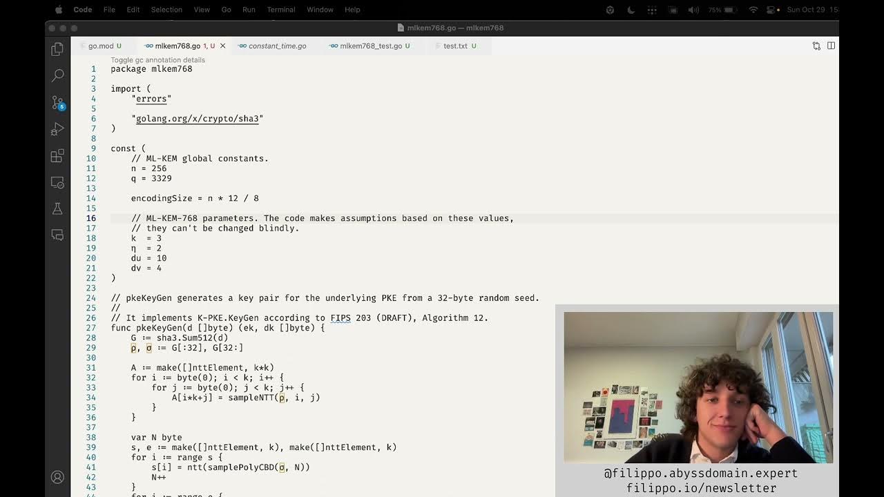 Livecoding ML-KEM in Go on Twitch - YouTube
