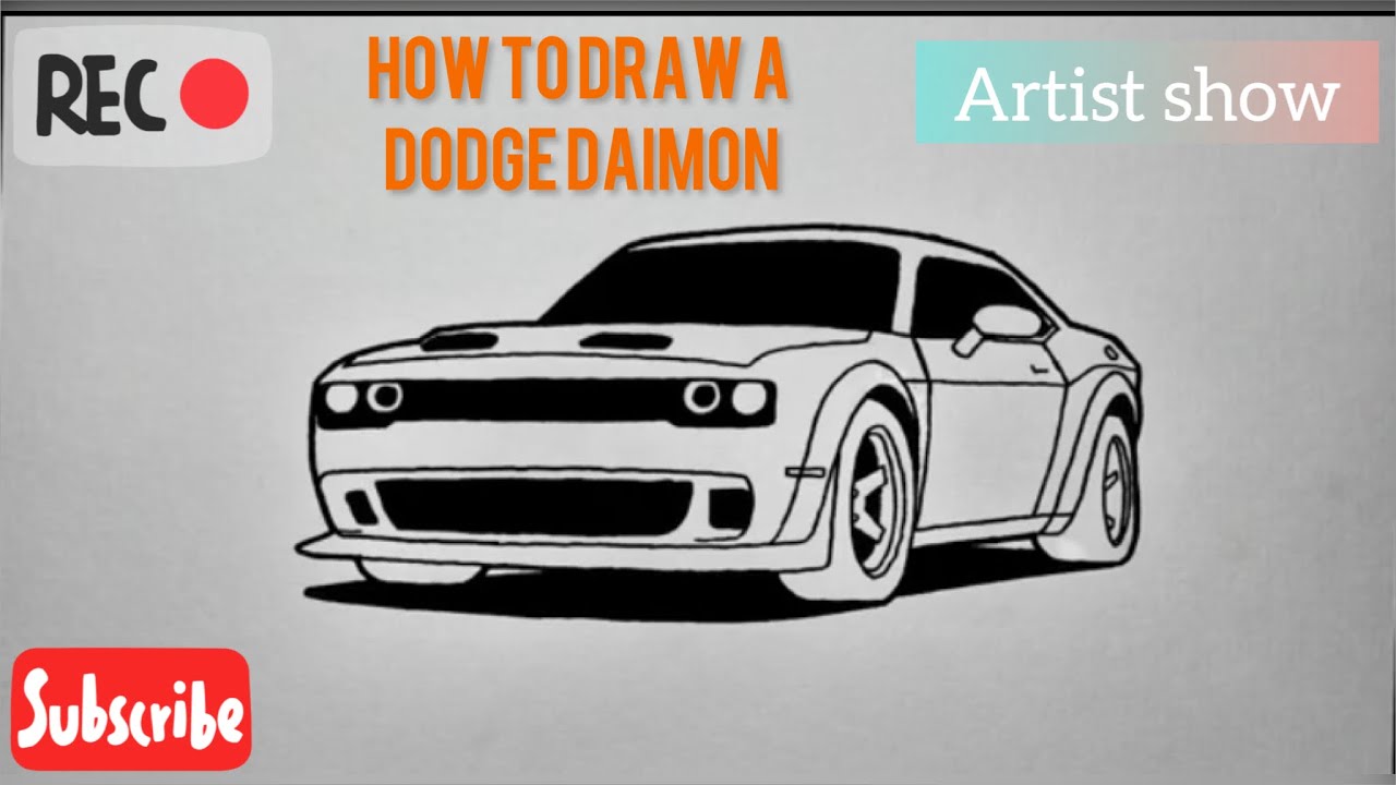 How To Draw A Dodge Challenger ST - YouTube