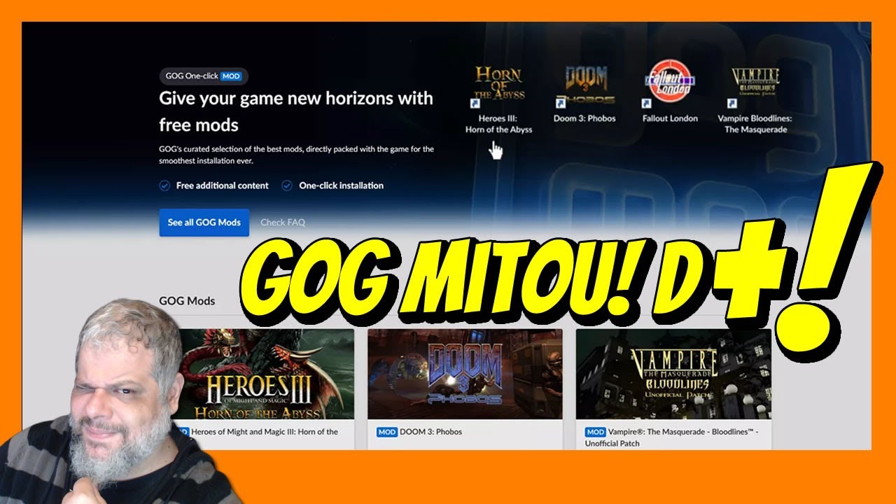 GOG One Click Mods é incrível! Mais uma mitada da melhor Loja™ - YouTube