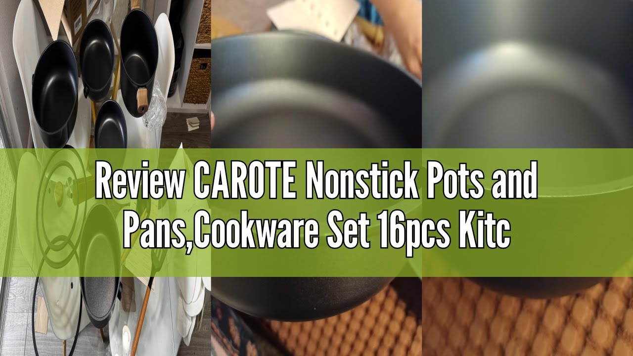Review CAROTE Nonstick Pots and Pans,Cookware Set 16pcs Kitchen Cooking ...
