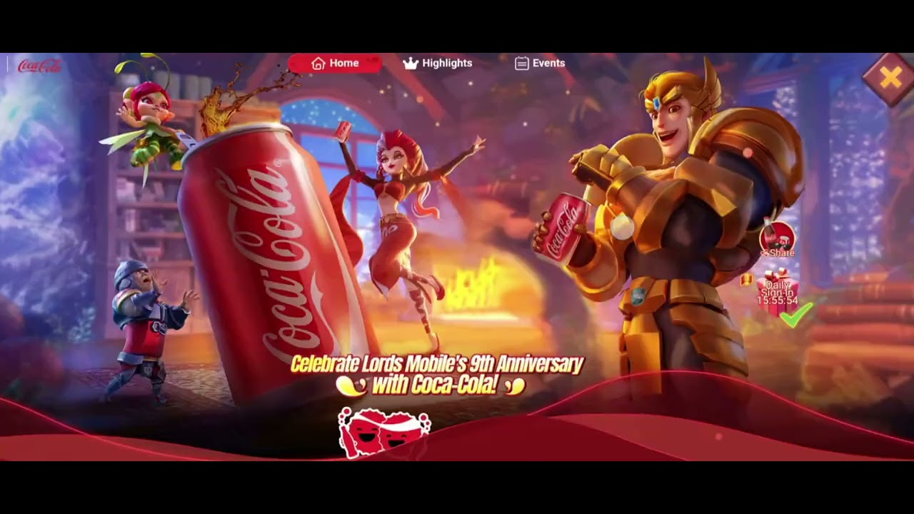 Lords Mobile - claim free rewards from Coca Cola collab - YouTube