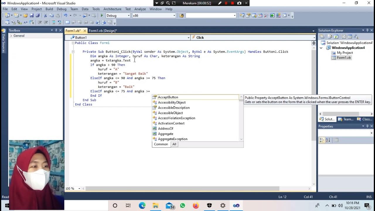 MEMBUAT PERCABANGAN DENGAN MENGGUNAKAN VISUAL STUDIO - YouTube