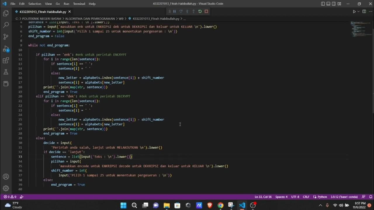 Tutorial Enkripsi Dan Dekripsi Kriptografi Menggunakan Bahasa Python - YouTube