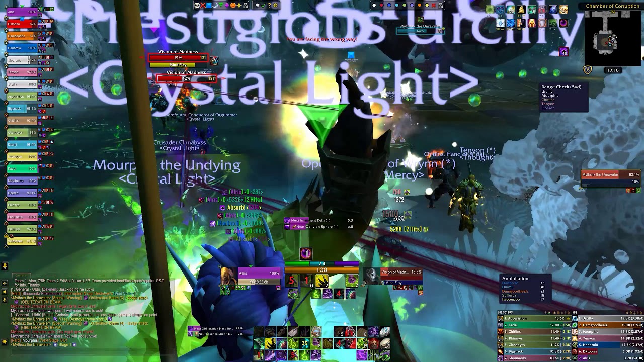 World of Warcraft - Crystal Light First Heroic Mythrax Kill - YouTube