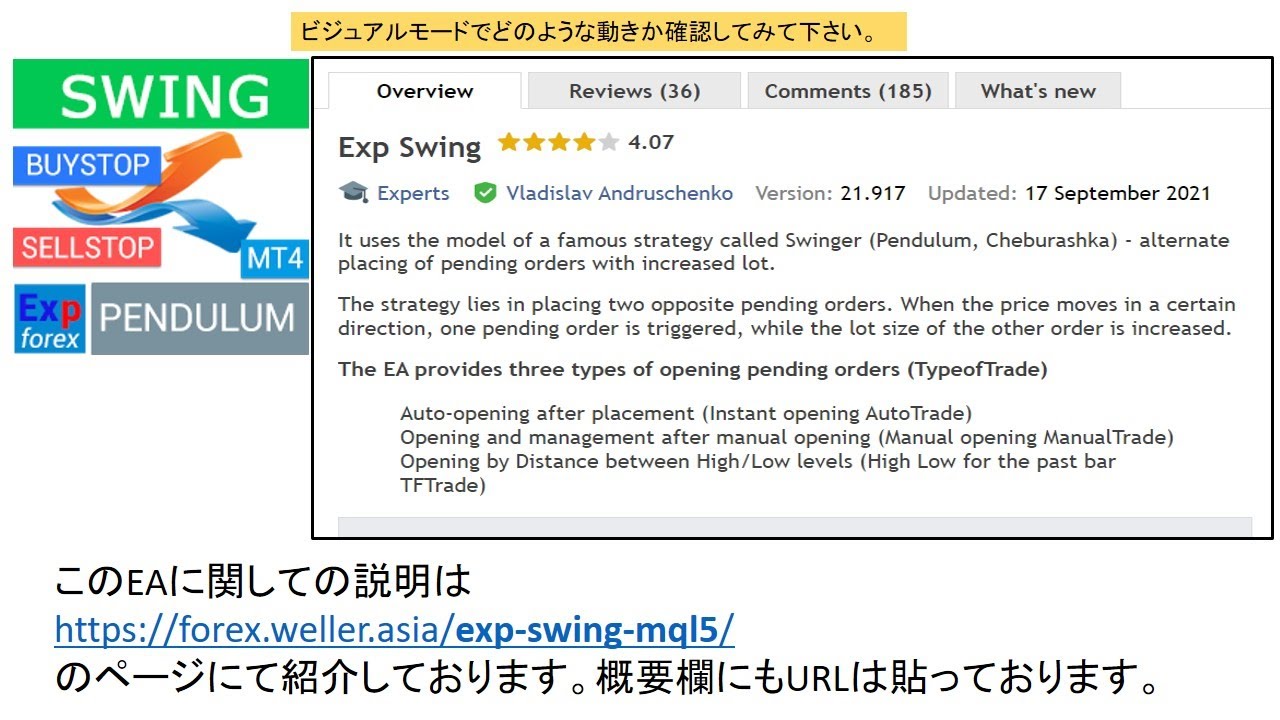Exp Swing Visual mode #mql5 #expert advisor # # - YouTube