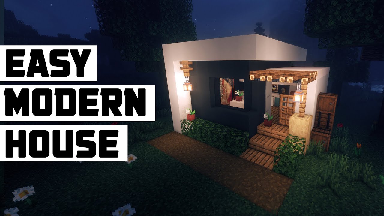 Small & Easy Modern House! Minecraft House Tutorial [ Girl builder in ...