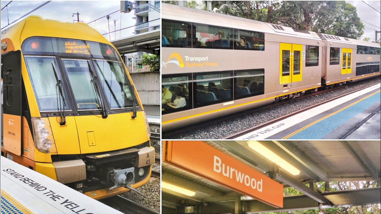 Sydney Trains action from Burwood station - Double decker trains of ...