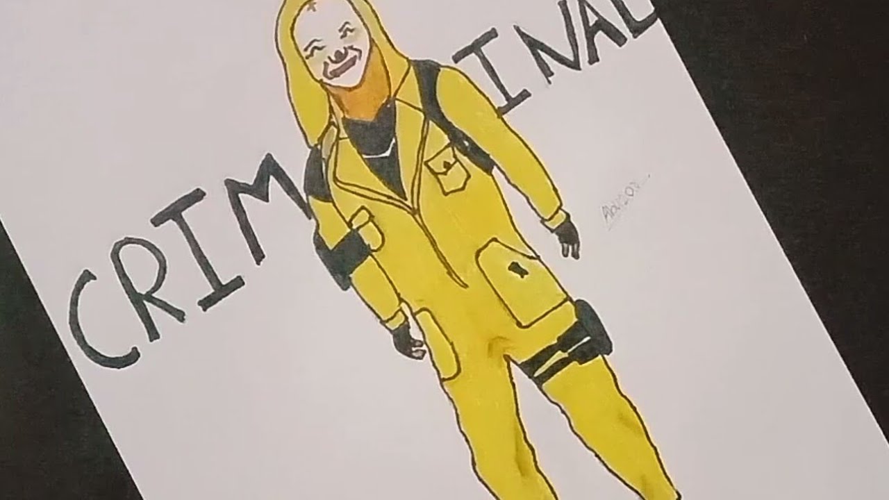 How to draw Yellow criminal bundle garena free fire step by step ...