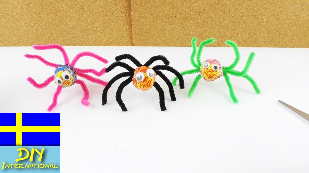 Spindlar med klubbar för Halloween |Deko & present idé | Pyssla med ...