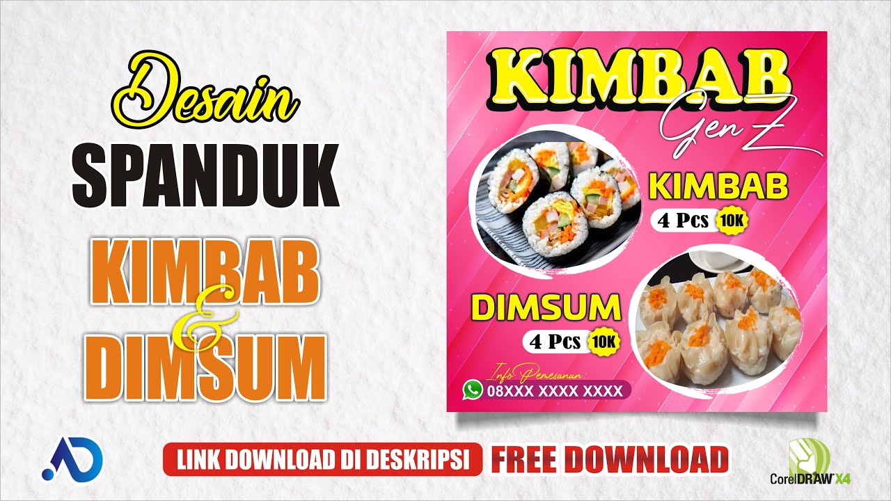 DESAIN BANNER SPANDUK KIMBAB DIMSUM (Free Download) File CorelDRAW ...