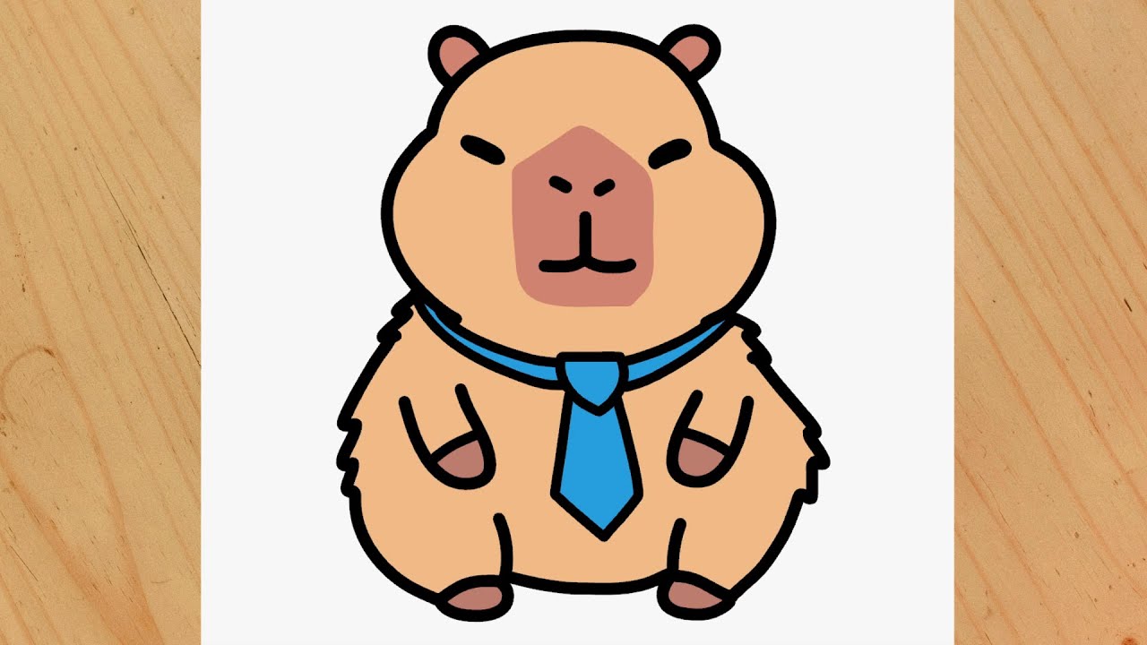 Como dibujar un Capibara kawaii con corbata - YouTube