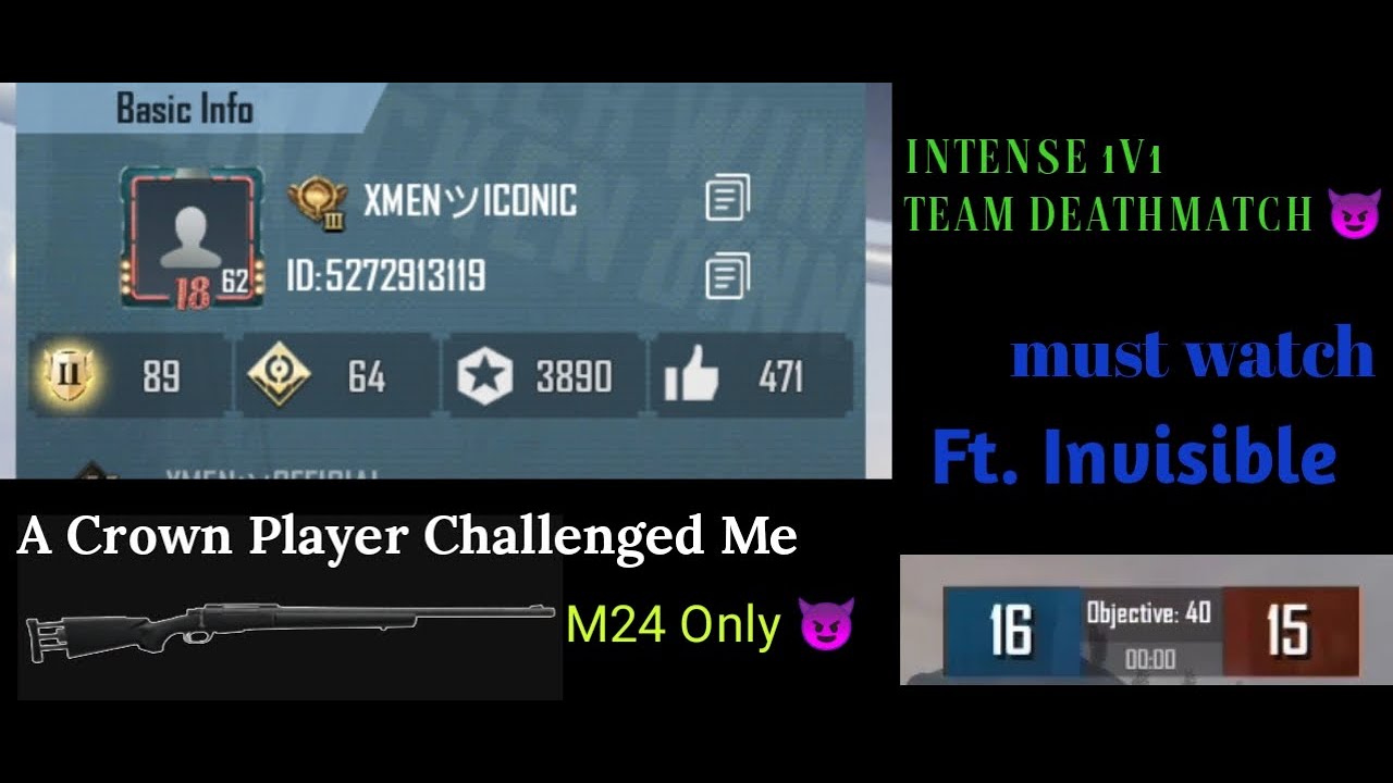 1v1 With Crown Player | Tdm Match | BGMI - YouTube
