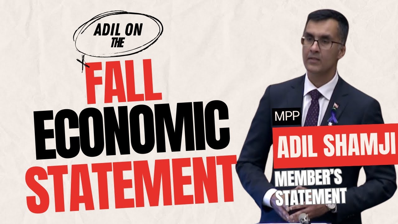 MPP Adil Shamji on the Fall Economic Statement (2024) - YouTube