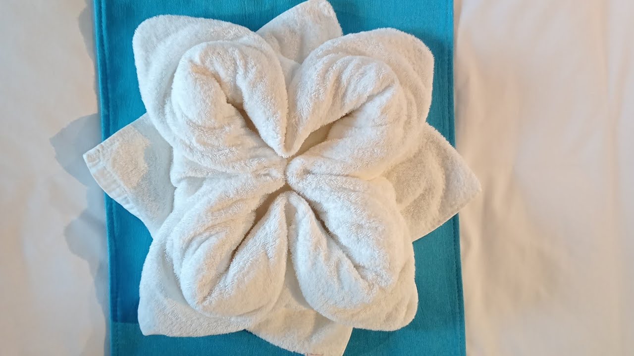 beautiful towel design||towel folding flower||art for towel||origami ...