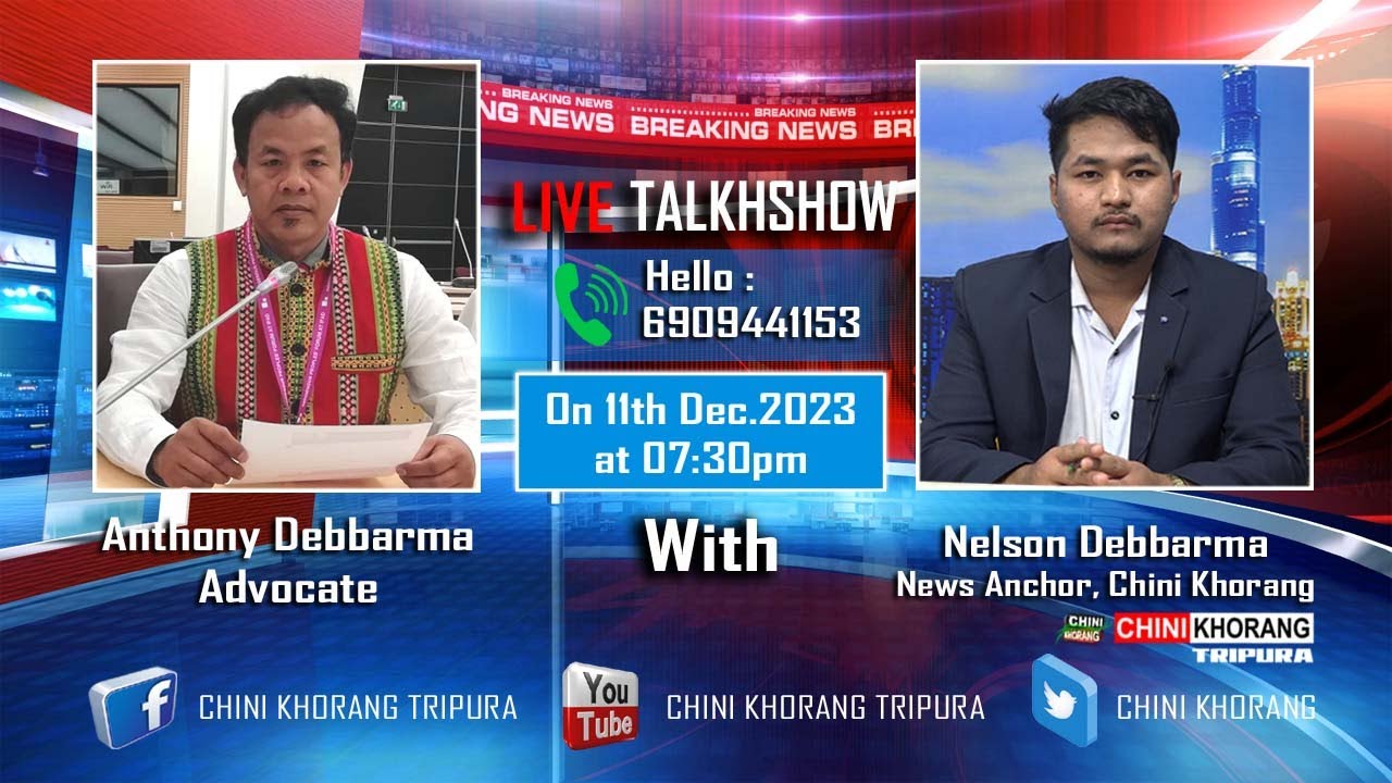 Kerongni Raida tei Chini Manthai || Exclusive Live Talkshow With Adv. Anthony Debbarma - YouTube