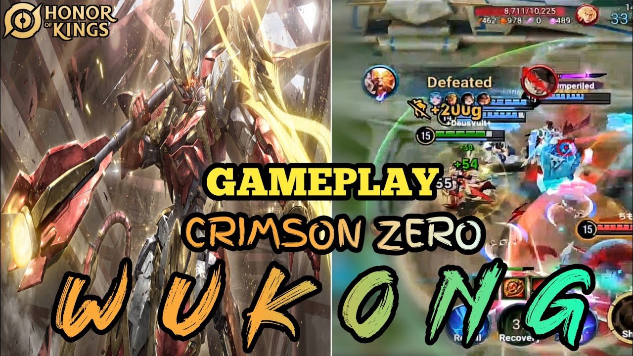 Honor of Kings (HOK) Wukong Brutal War "CRIMSON ZERO SKIN" gameplay ...