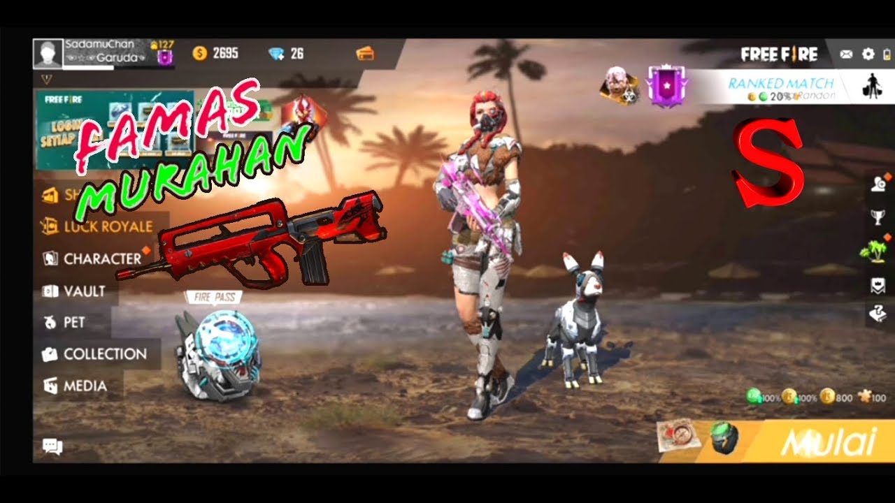 SOLO RANKED!! FAMAS SKIN MURAHAN! - Garena Free Fire - YouTube