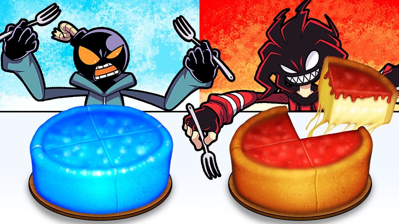 Hot VS Cold Food Challenge Chicago deep dish pizza Friday Night Funkin ...