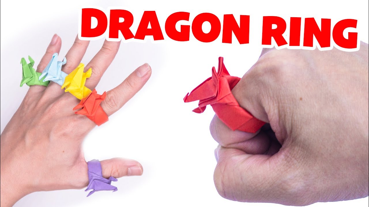 Easy origami Dragon Ring - How to make paper dragon ring - YouTube