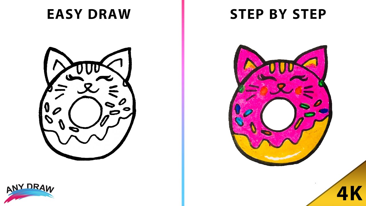How to draw a Doughnut | Easy drawings - YouTube
