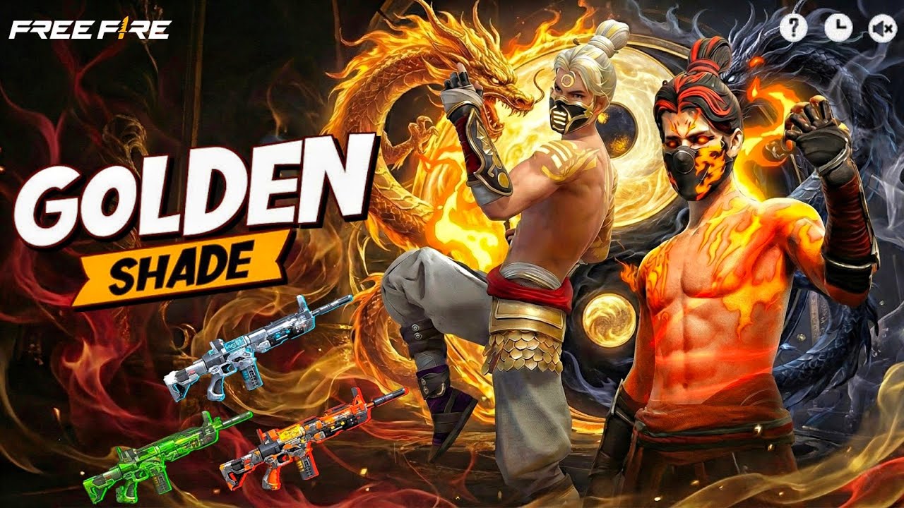 GOLDEN SHADE BUNDLE RETURN FREE FIRE 🤯🔥| FREE FIRE NEW EVENT | FF NEW ...