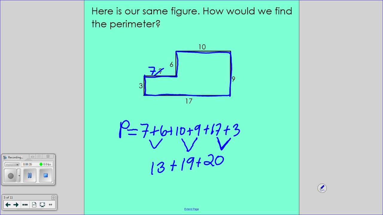 missing dimension perimeter of an irregular shape - YouTube
