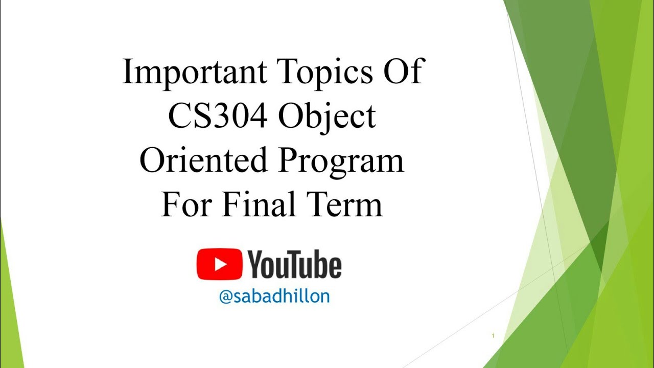 CS304 | Important Topics For Final Term Exams | #SabadhillonVU | With ...