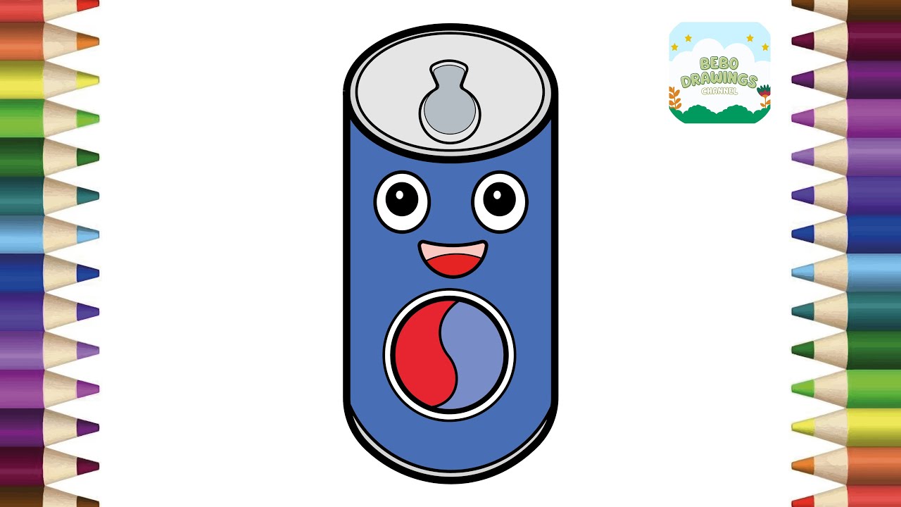 How To Draw A Cute Soda Can Easy Step By Step | Soda Can Drawing - YouTube
