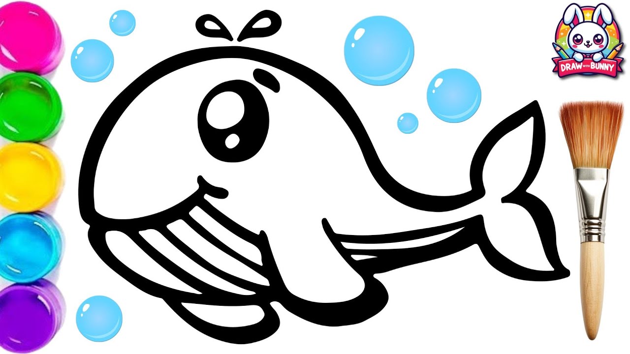 How to Draw a Whale | Drawing & Painting | Step by Step | DrawWithBunny ...