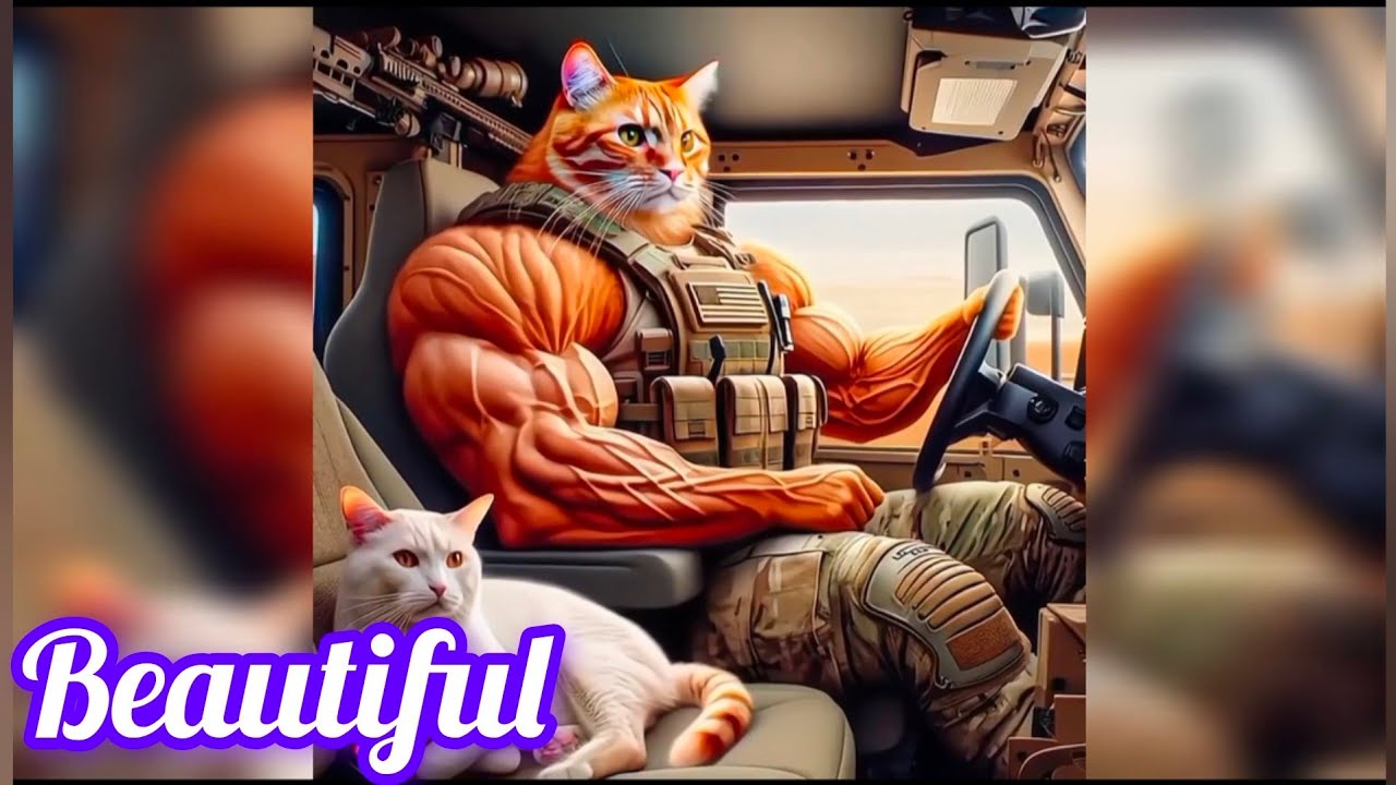 Ginger cat love story in white cat army | beautiful cat love - YouTube